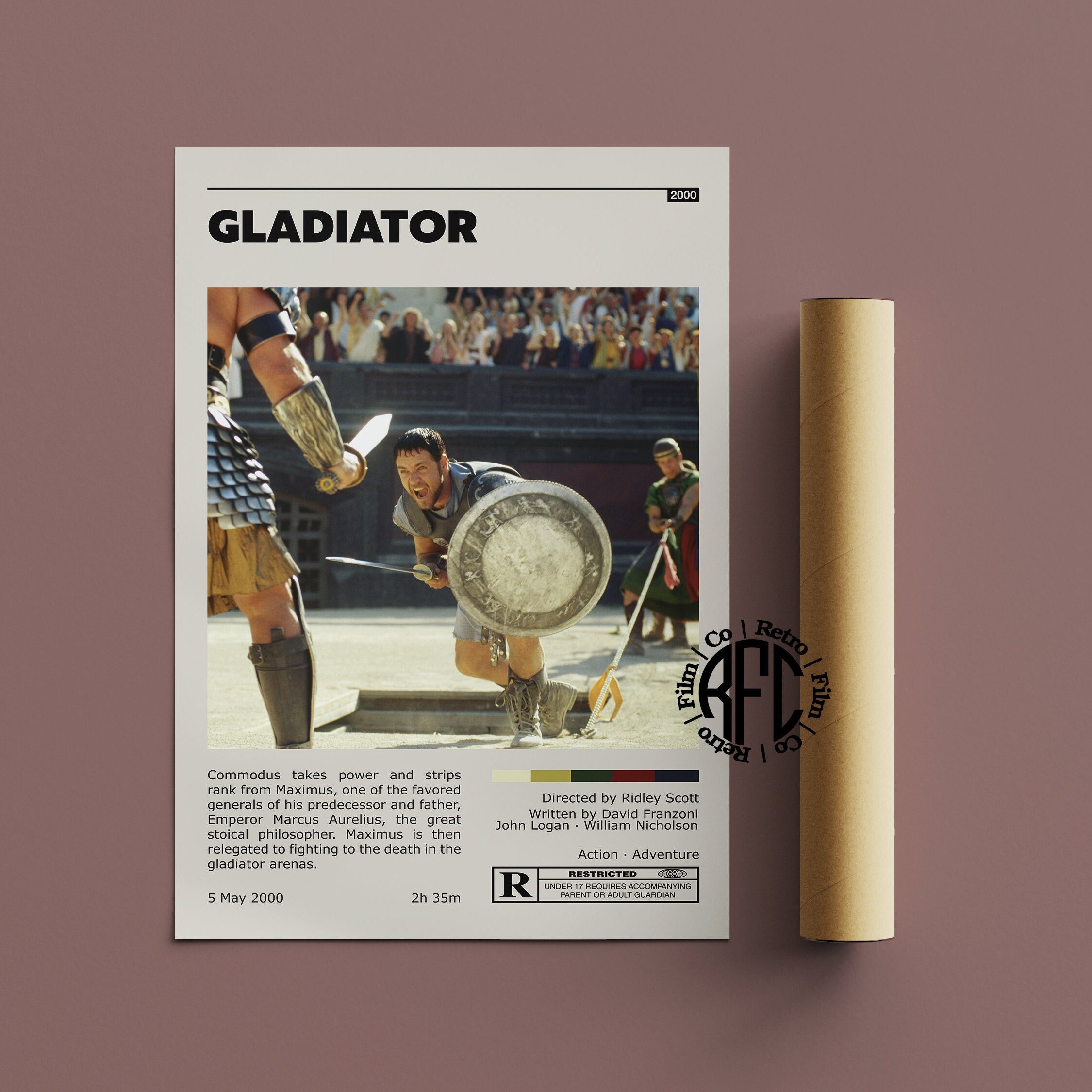 Gladiator Retro Vintage Poster Minimalist Movie Poster Retro Vintage ...