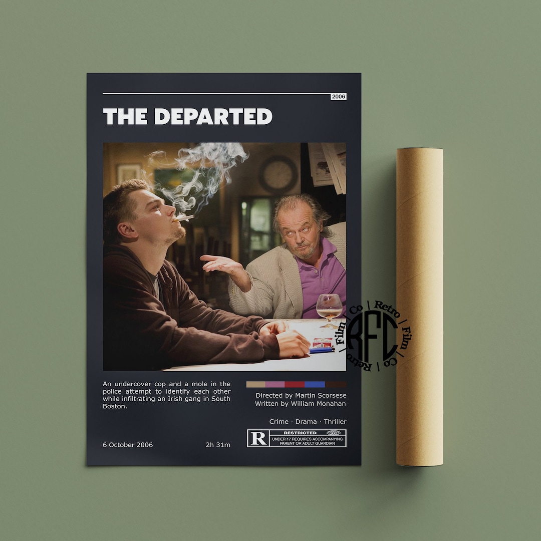 The Departed Retro Vintage Poster | Minimalist Movie Poster | Retro ...