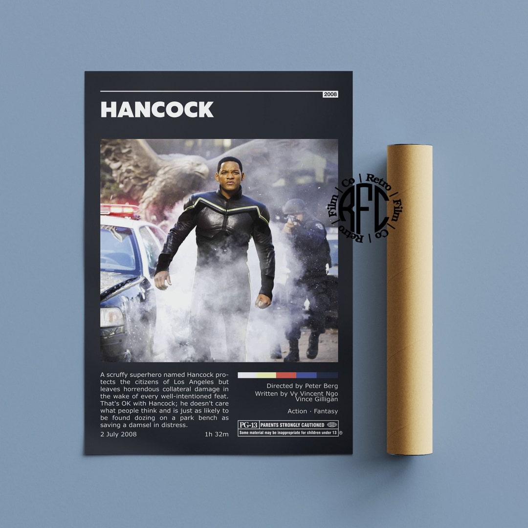 Hancock Retro Vintage Poster | Minimalist Movie Poster | Retro Vintage ...