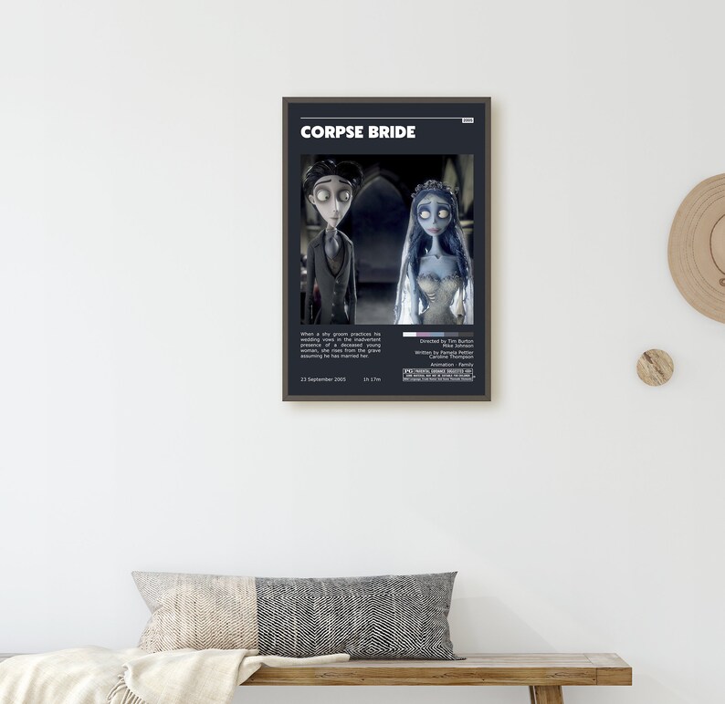 Corpse Bride Retro Vintage Poster | Minimalist Movie Poster | Retro ...