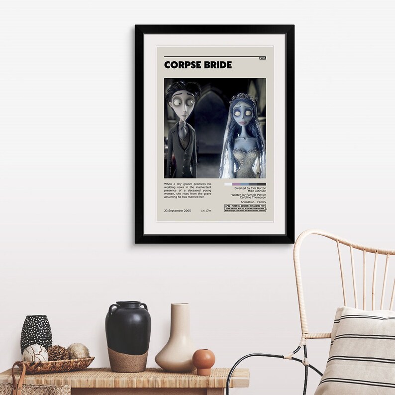Corpse Bride Retro Vintage Poster | Minimalist Movie Poster | Retro ...