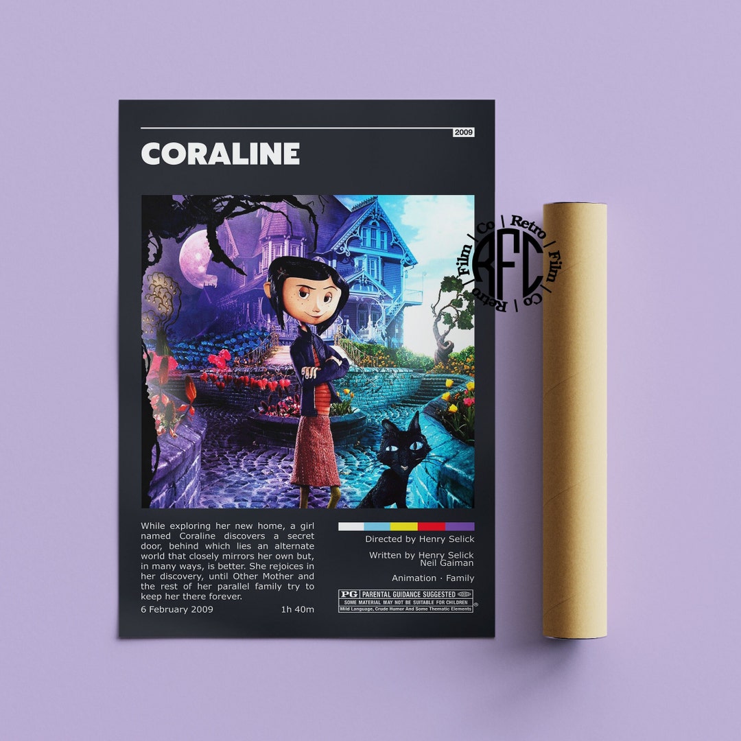 Coraline Retro Vintage Poster Minimalist Movie Poster Retro Vintage Art ...