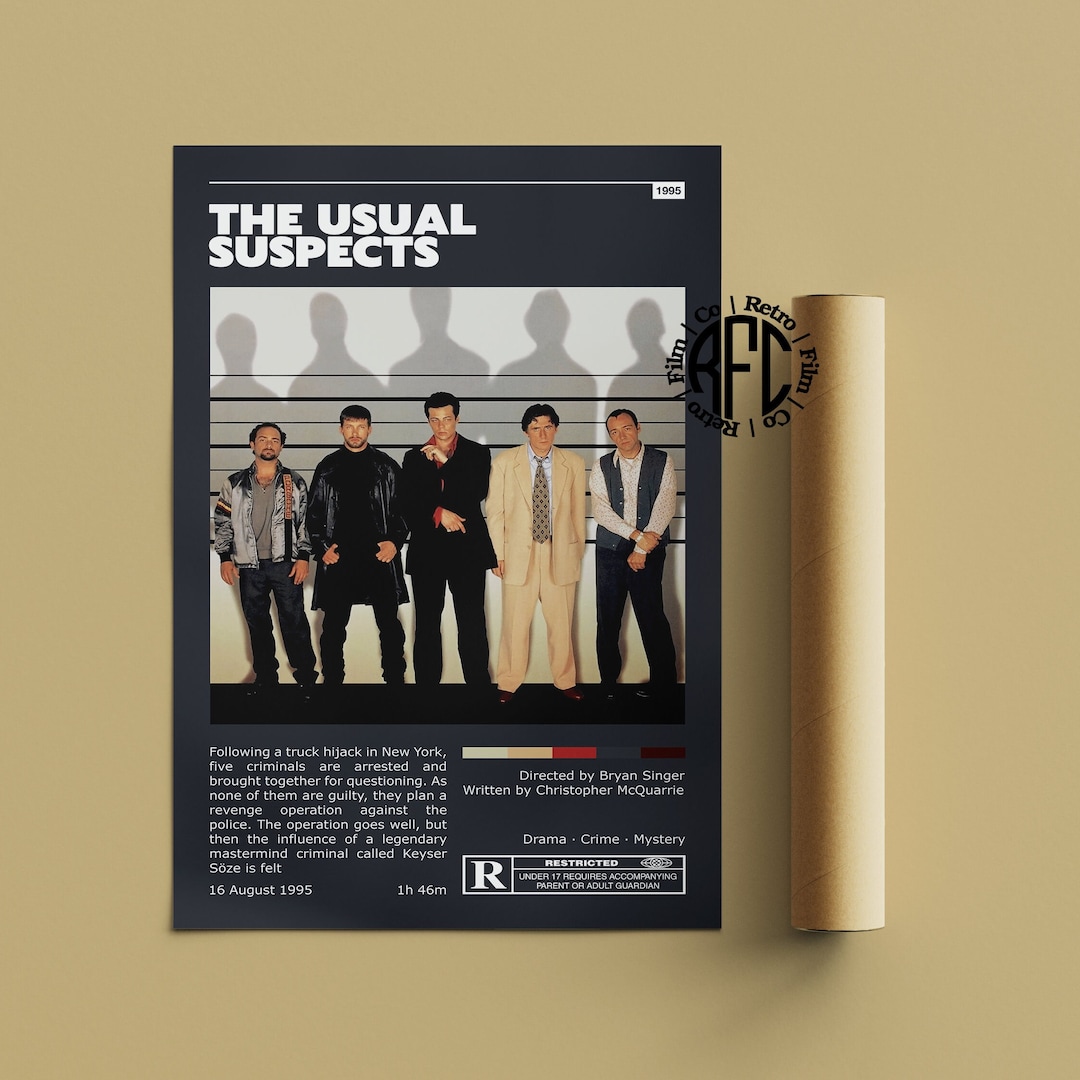 The Usual Suspects Retro Vintage Poster | Minimalist Movie Poster ...