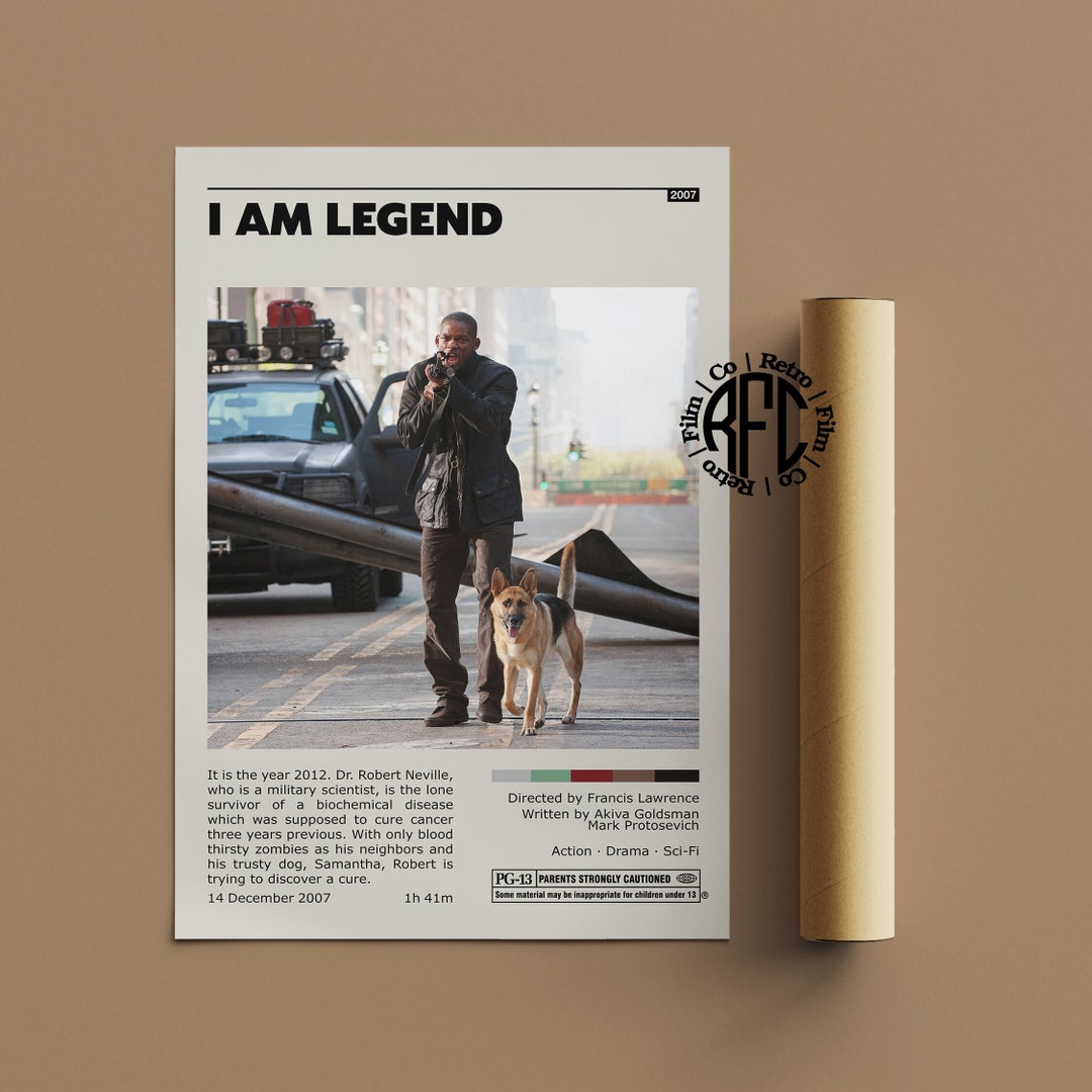 I Am Legend Retro Vintage Poster | Minimalist Movie Poster | Retro ...
