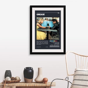 Grease Retro Vintage Poster | Minimalist Movie Poster | Retro Vintage ...