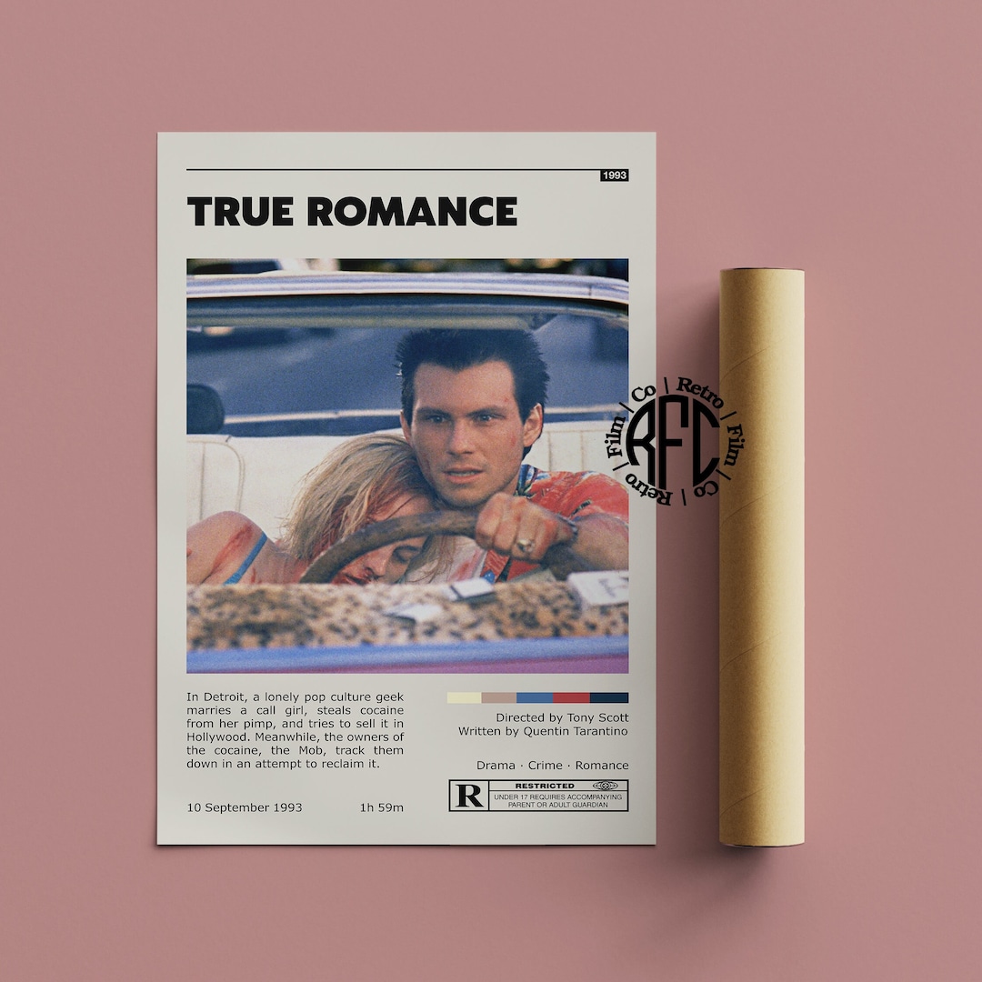 True Romance Retro Vintage Poster | Minimalist Movie Poster | Retro ...