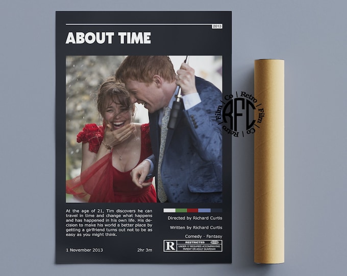 About Time Movie Poster Minimalist Movie Poster Love Movie Custom Movie ...