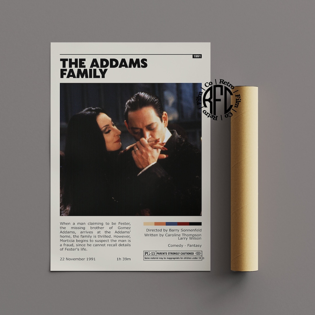 The Addams Family Retro Vintage Poster | Minimalist Movie Poster ...
