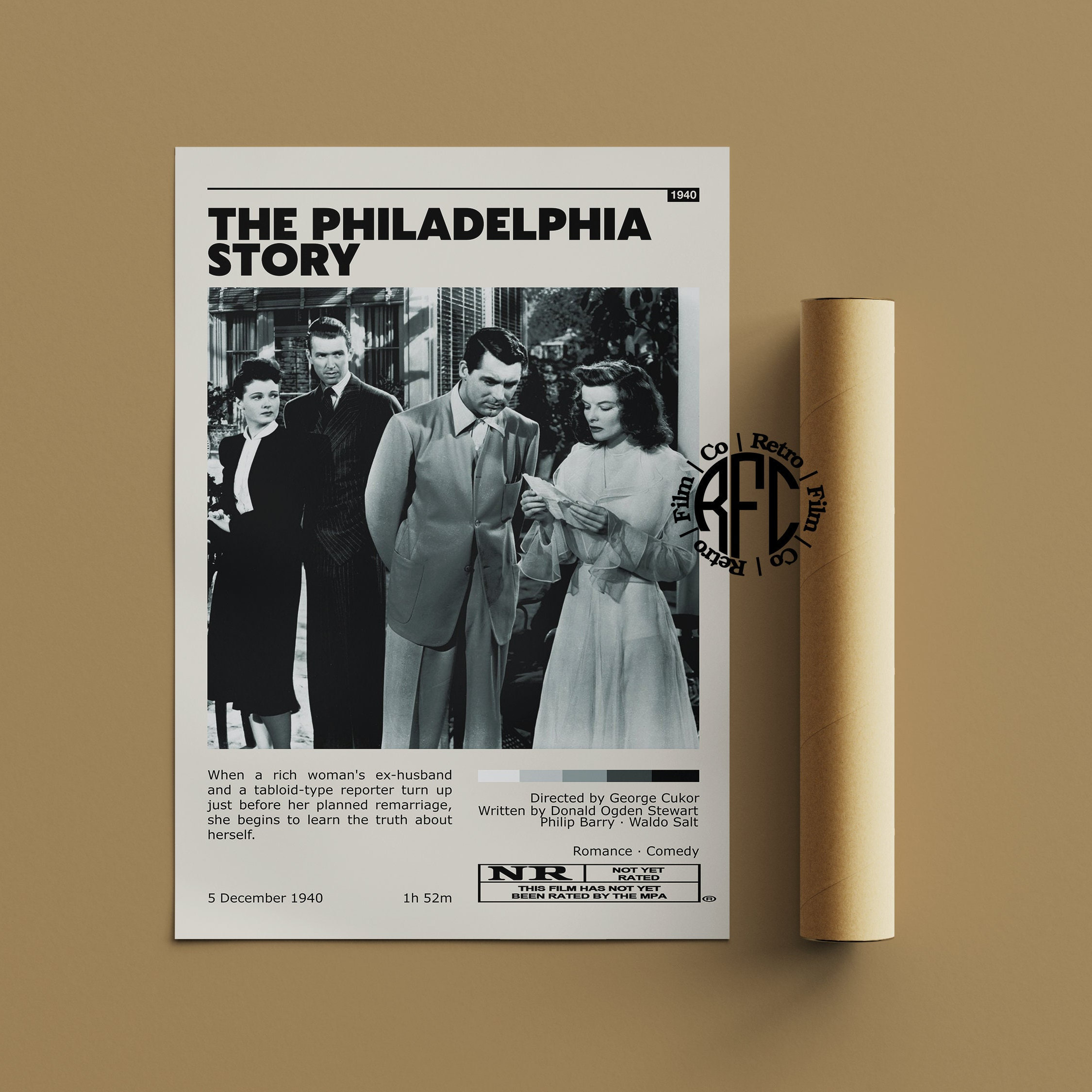 The Philadelphia Story Retro Vintage Poster Minimalist Movie - Etsy