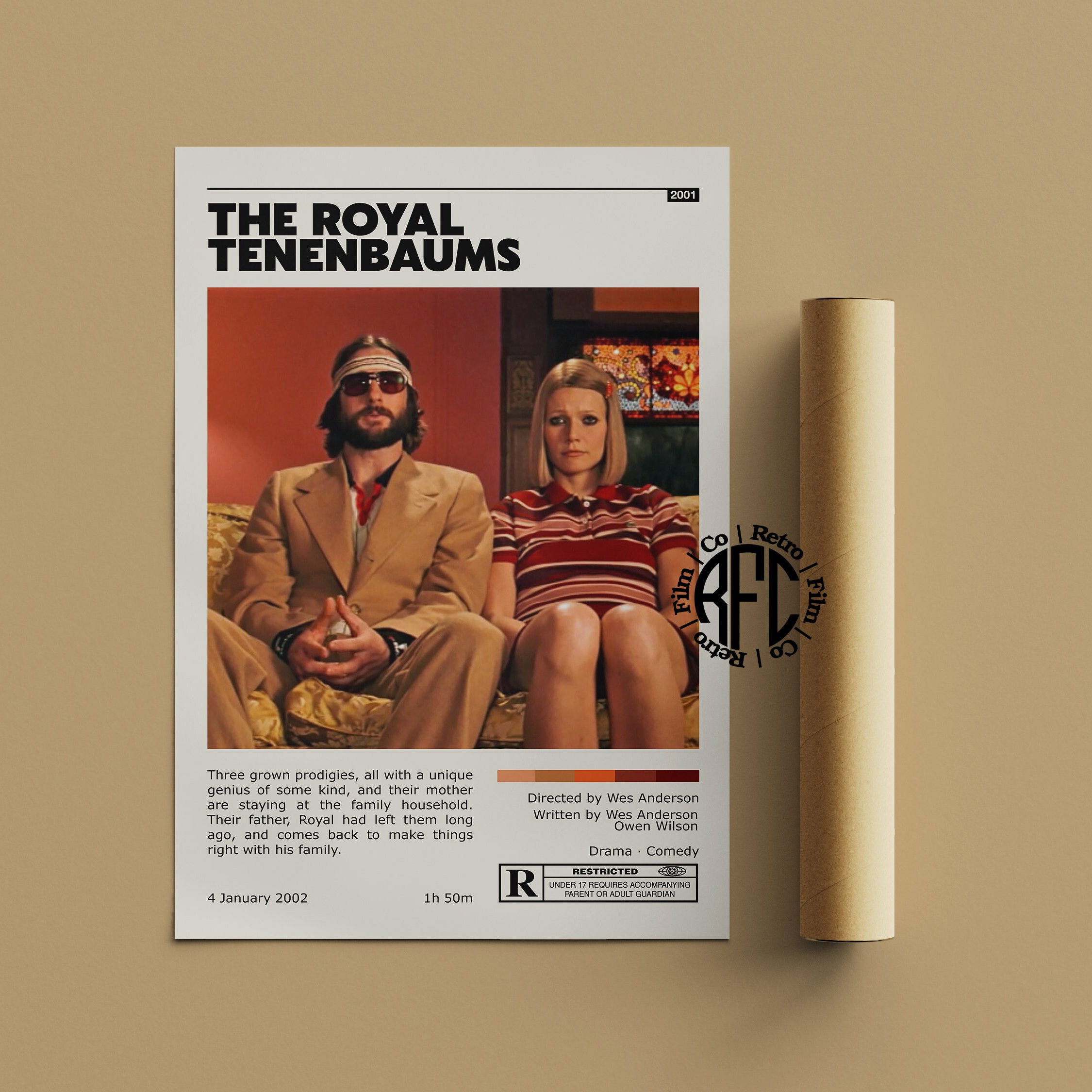 The Royal Tenenbaums Retro Vintage Poster Minimalist Movie Poster Retro Vintage Art Print Wall ...