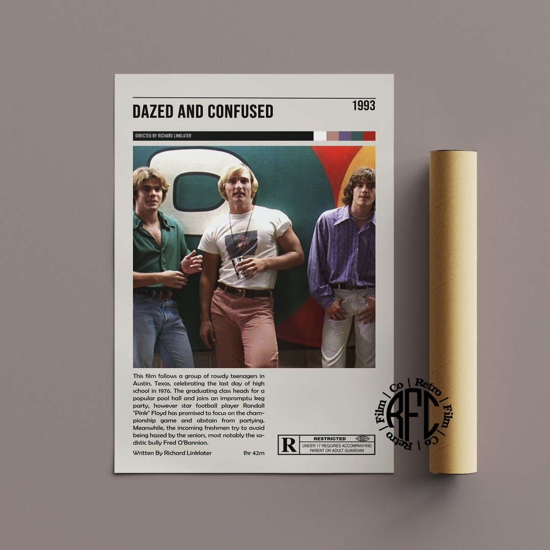 Dazed and Confused Retro Vintage Poster | Minimalist Movie Poster ...