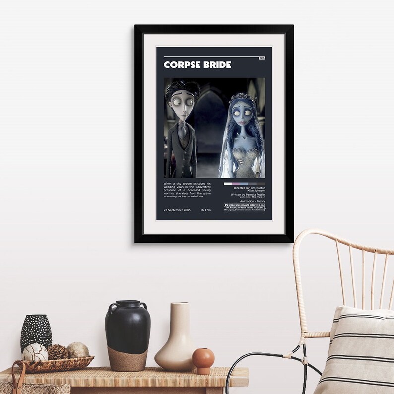 Corpse Bride Retro Vintage Poster | Minimalist Movie Poster | Retro ...
