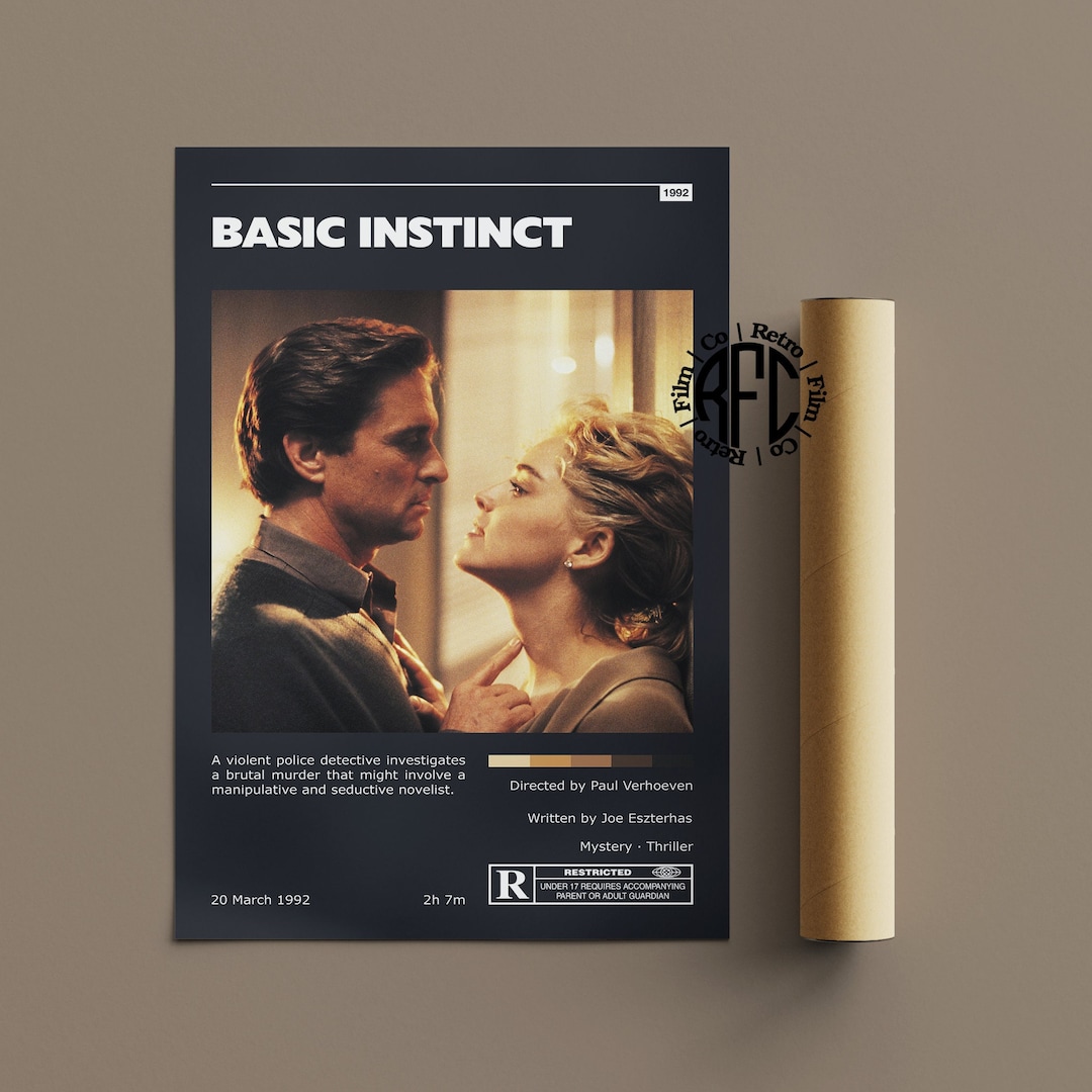 Basic Instinct Retro Vintage Poster | Minimalist Movie Poster | Retro Vintage Art Print | Wall ...