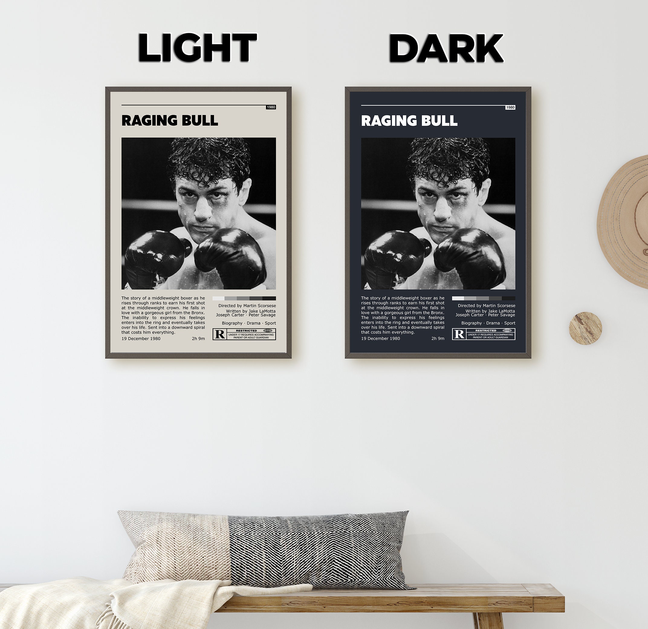 Raging Bull Retro Vintage Poster | Minimalist Movie Poster | Retro ...