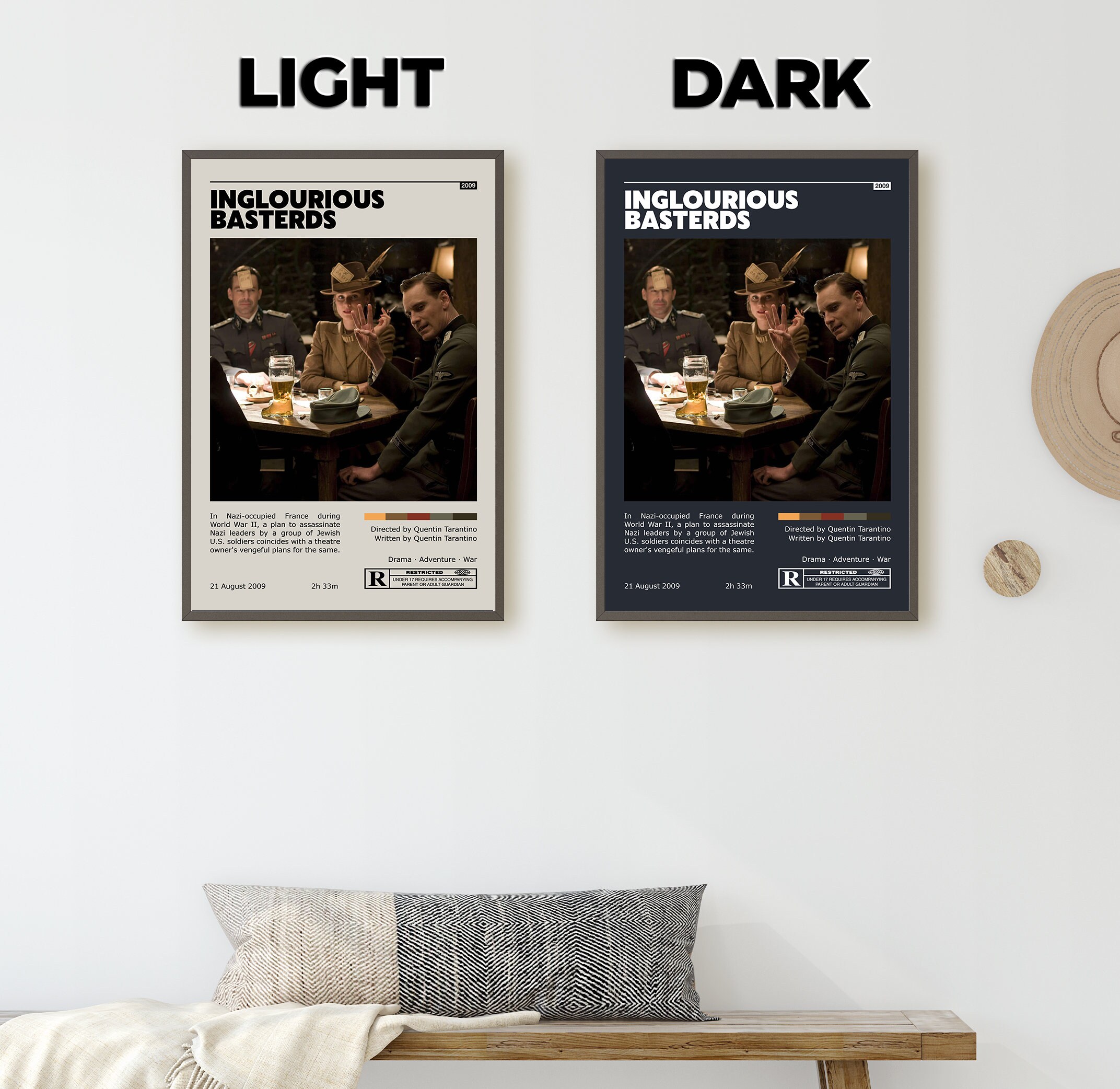 Inglourious Basterds Retro Vintage Poster Minimalist Movie Poster Retro ...