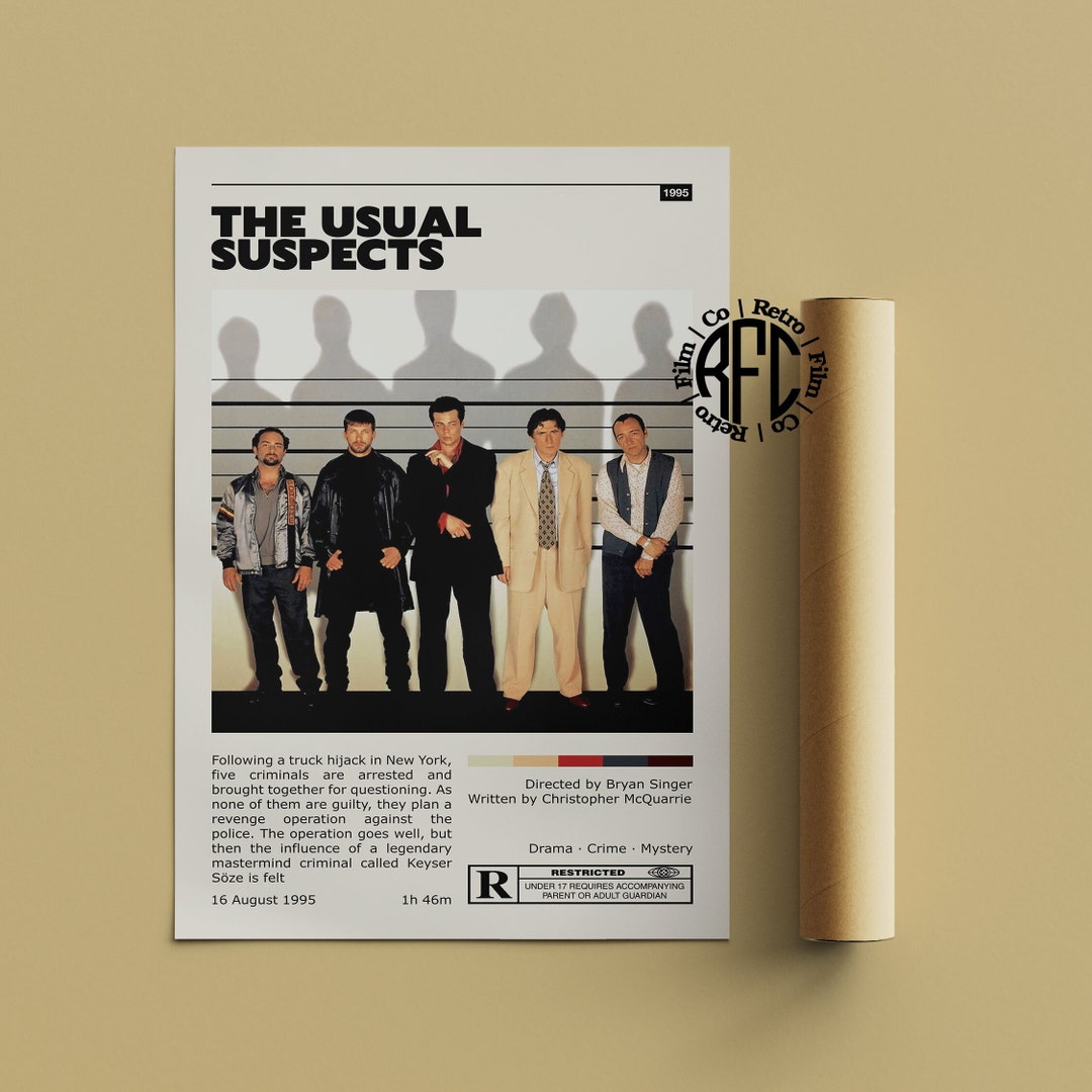 The Usual Suspects Retro Vintage Poster | Minimalist Movie Poster ...