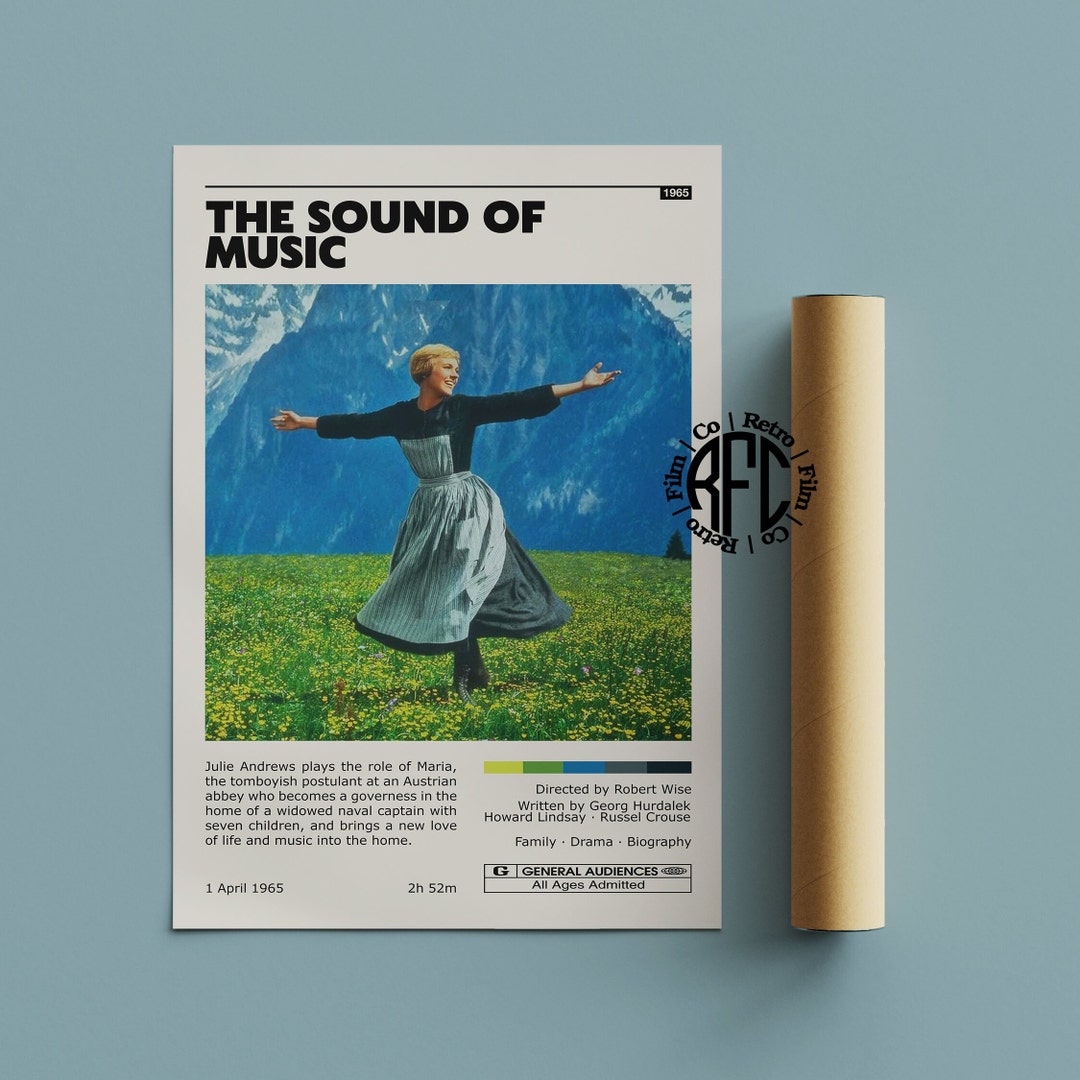 The Sound of Music Retro Vintage Poster | Minimalist Movie Poster ...