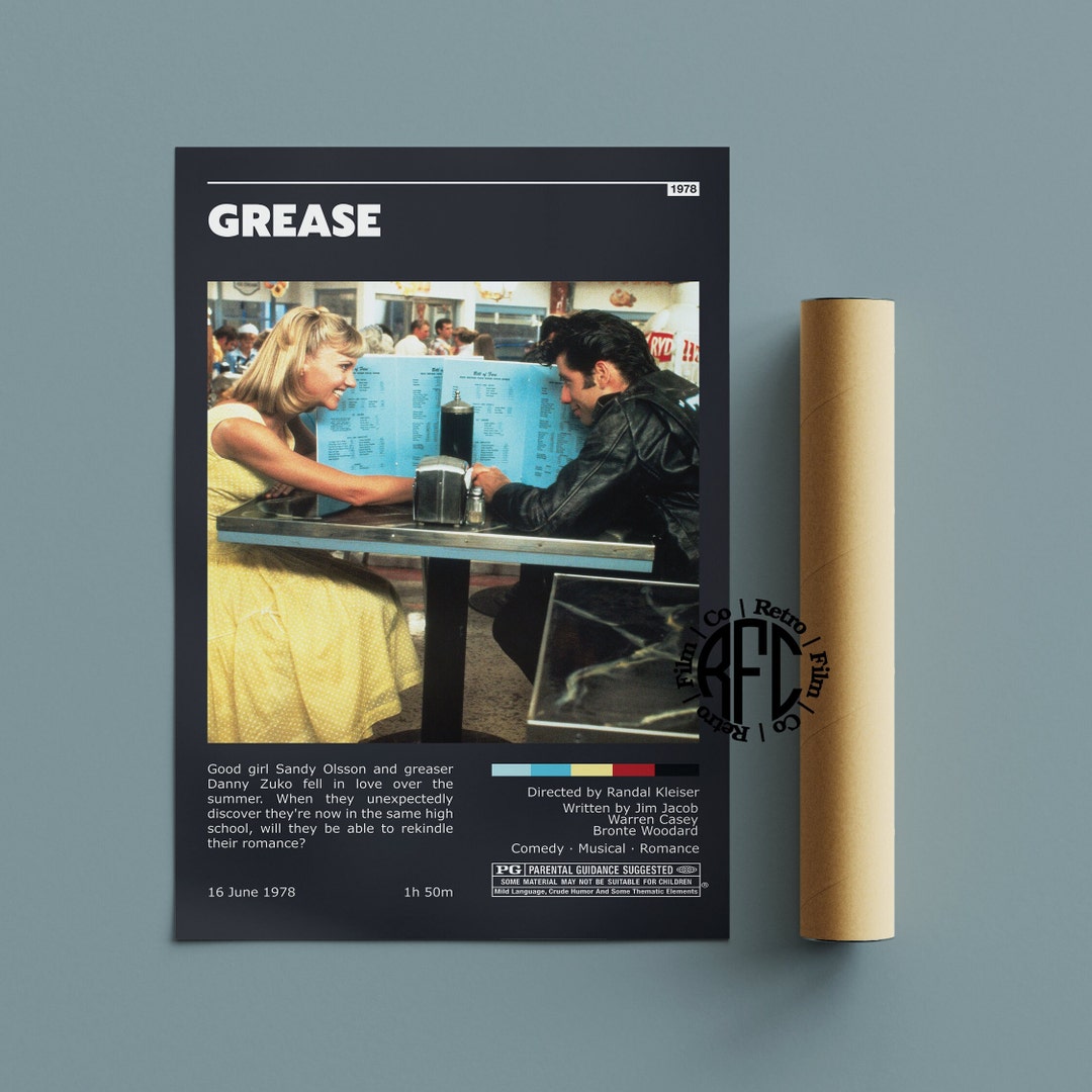 Grease Retro Vintage Poster | Minimalist Movie Poster | Retro Vintage ...