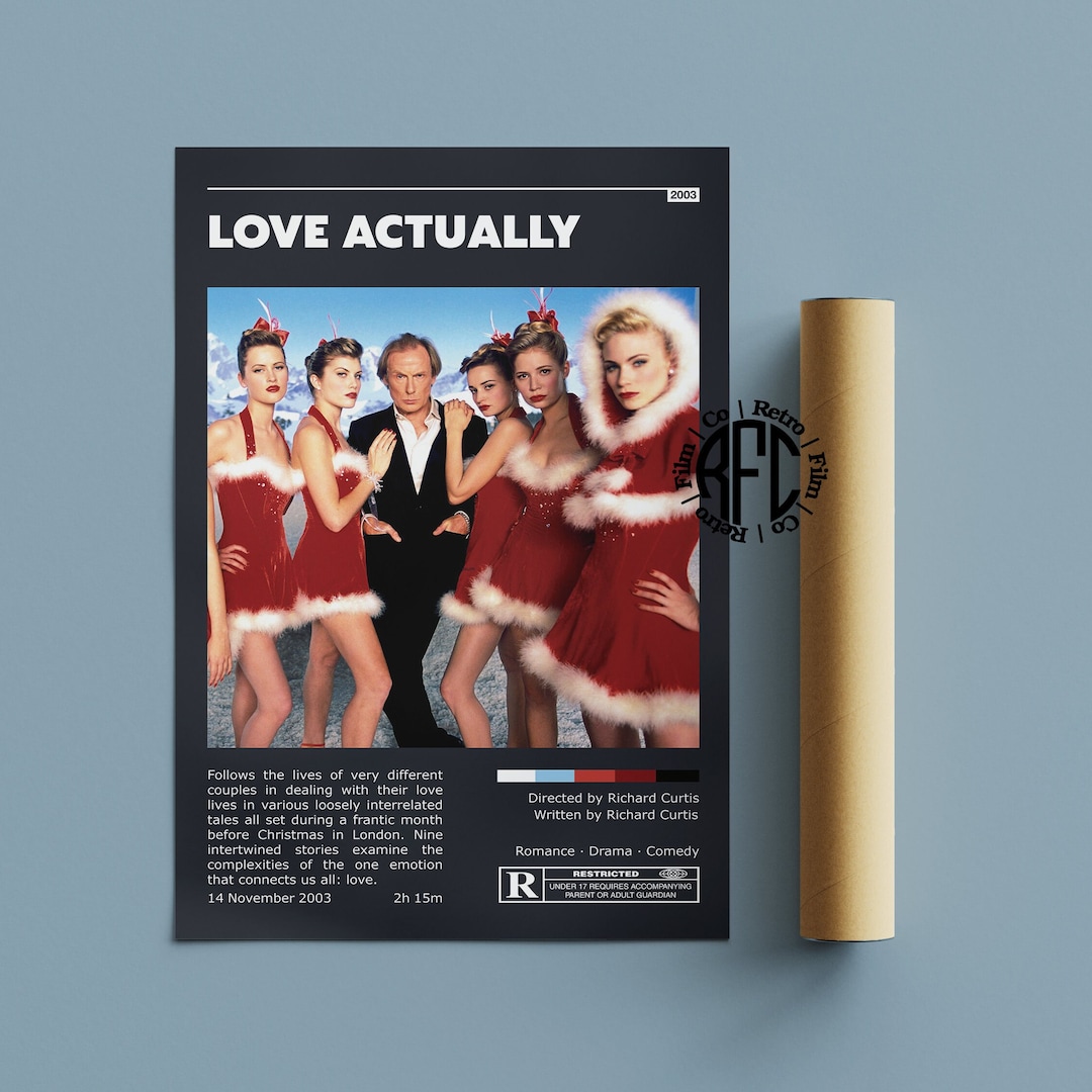 Love Actually Retro Vintage Poster | Minimalist Movie Poster | Retro ...