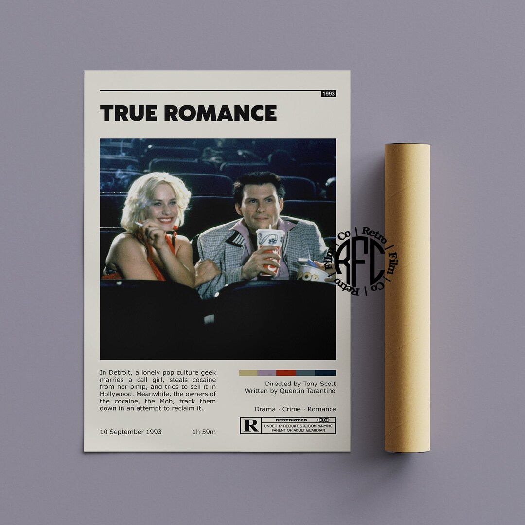 True Romance Retro Vintage Poster | Minimalist Movie Poster | Retro ...