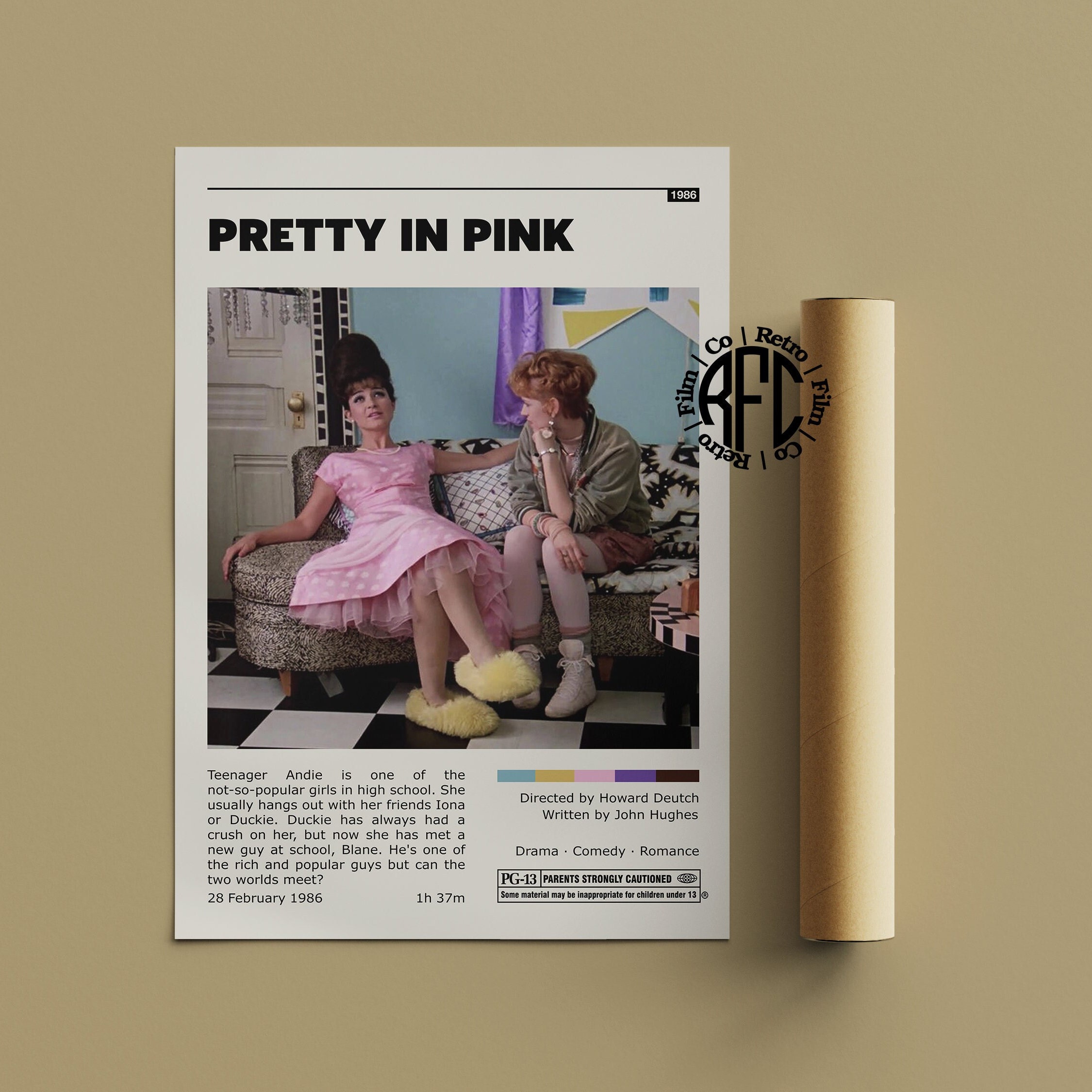 Pretty in Pink Retro Vintage Poster Minimalist Movie Poster - Etsy