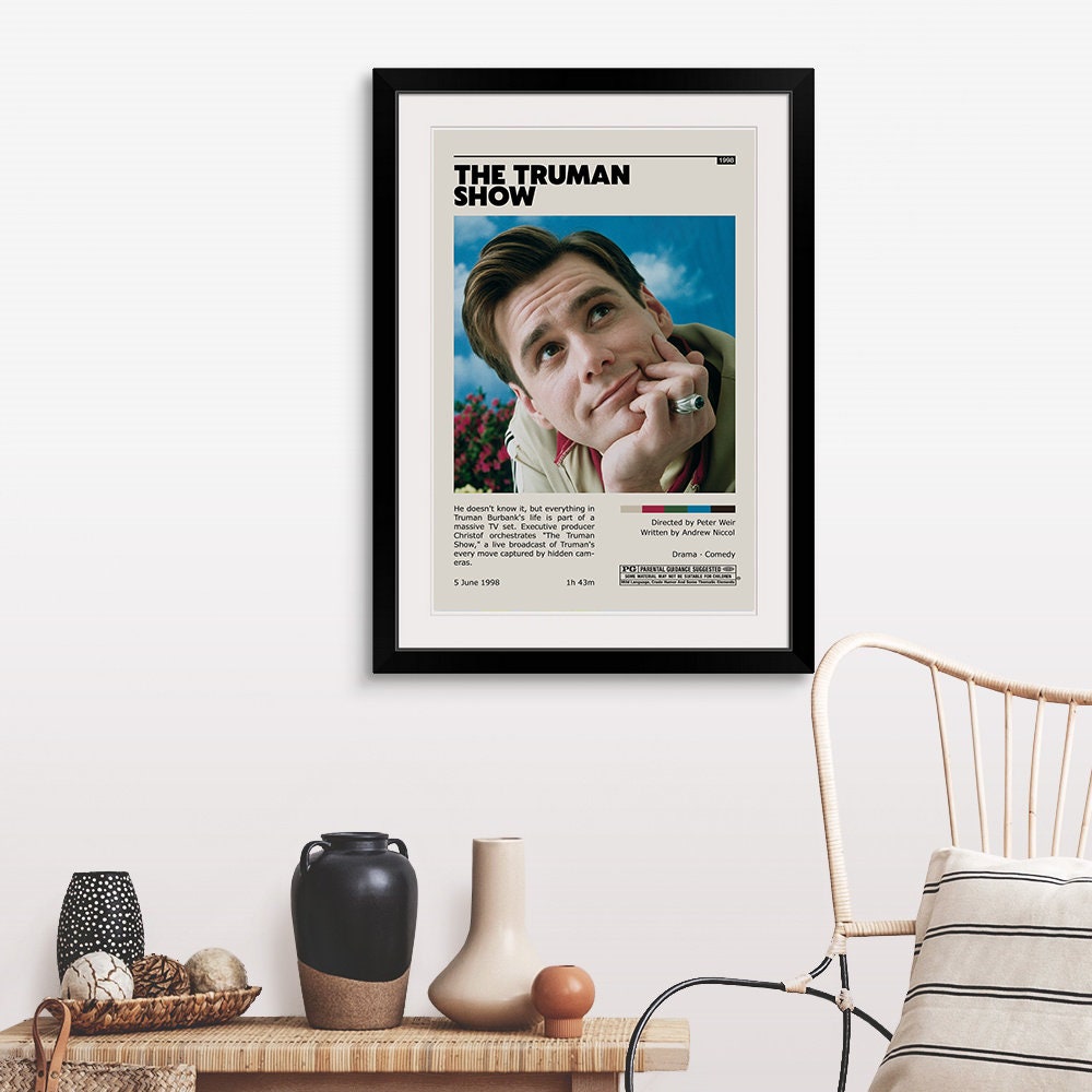 The Truman Show Retro Vintage Poster Minimalist Movie Poster Retro ...