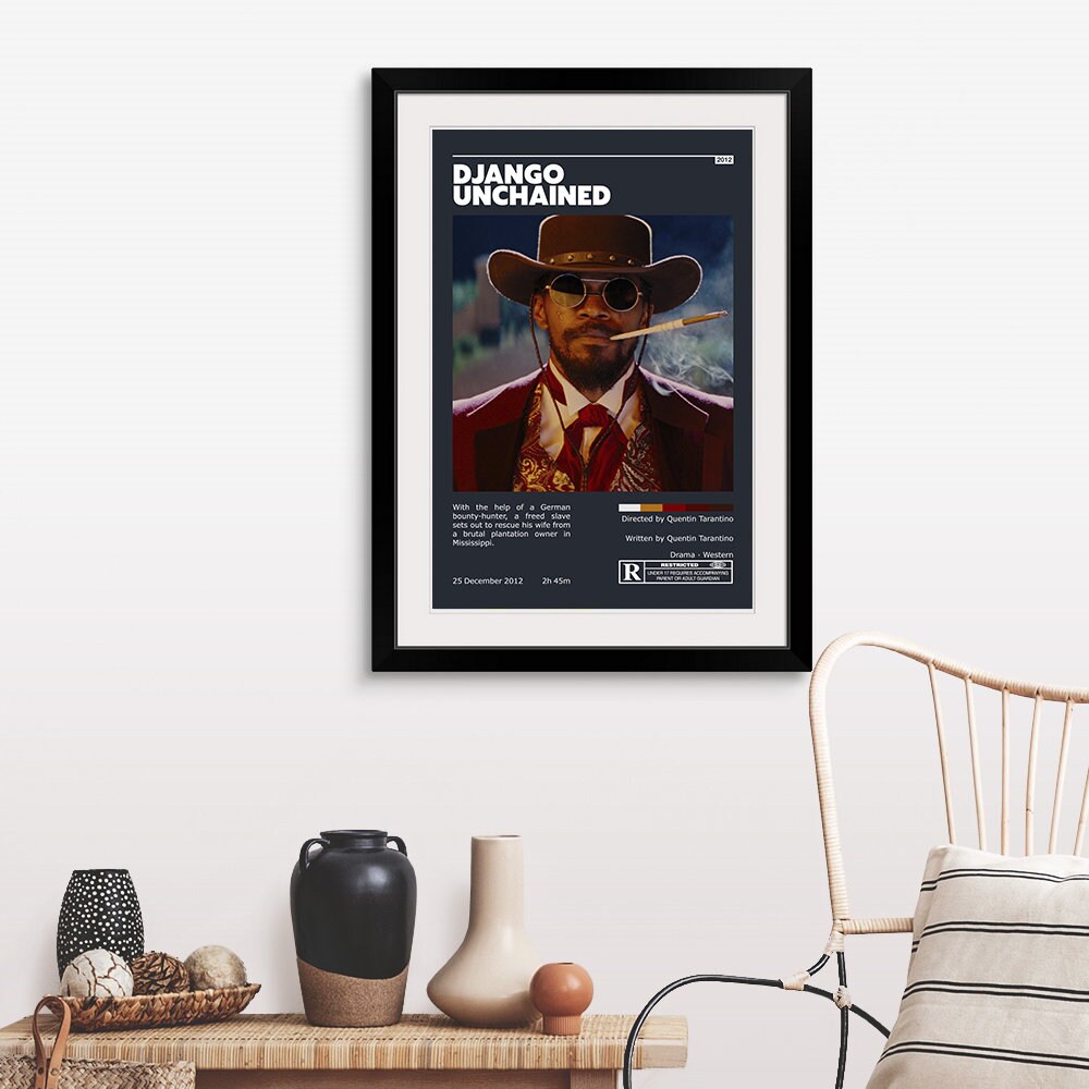 Django Unchained Retro Vintage Poster Minimalist Movie - Etsy