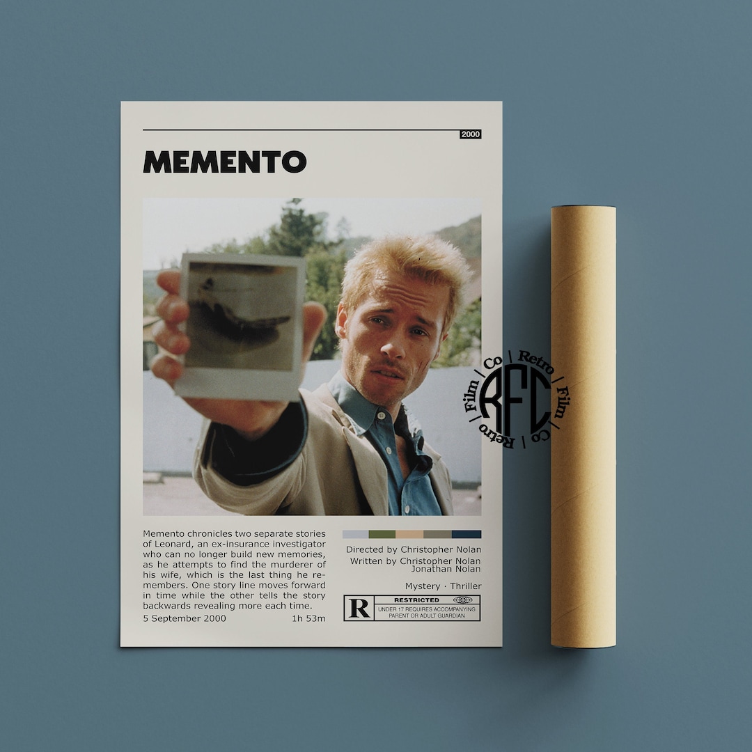 Memento Retro Vintage Poster | Minimalist Movie Poster | Retro Vintage ...