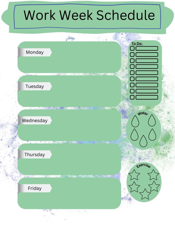 Work Week Planner - Etsy