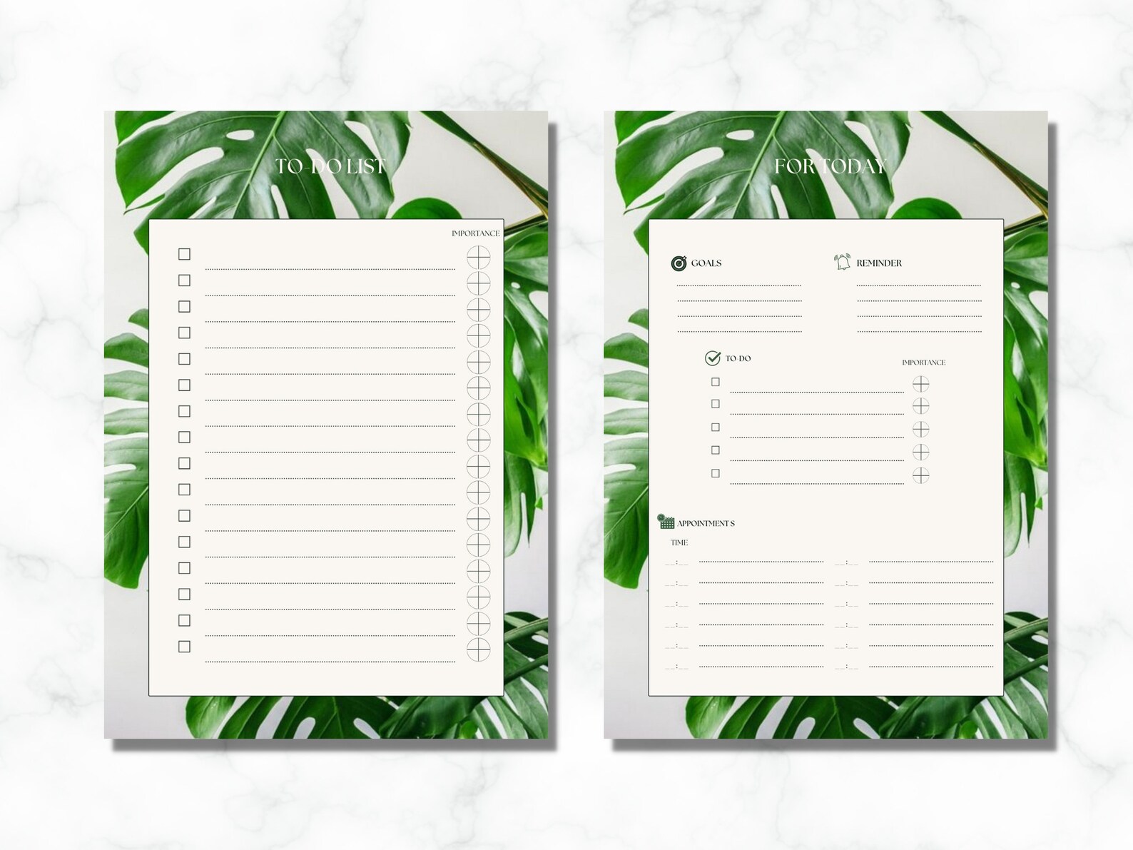 Simple Daily Planner + To-do List Printable I Goals Setting I Leaf ...