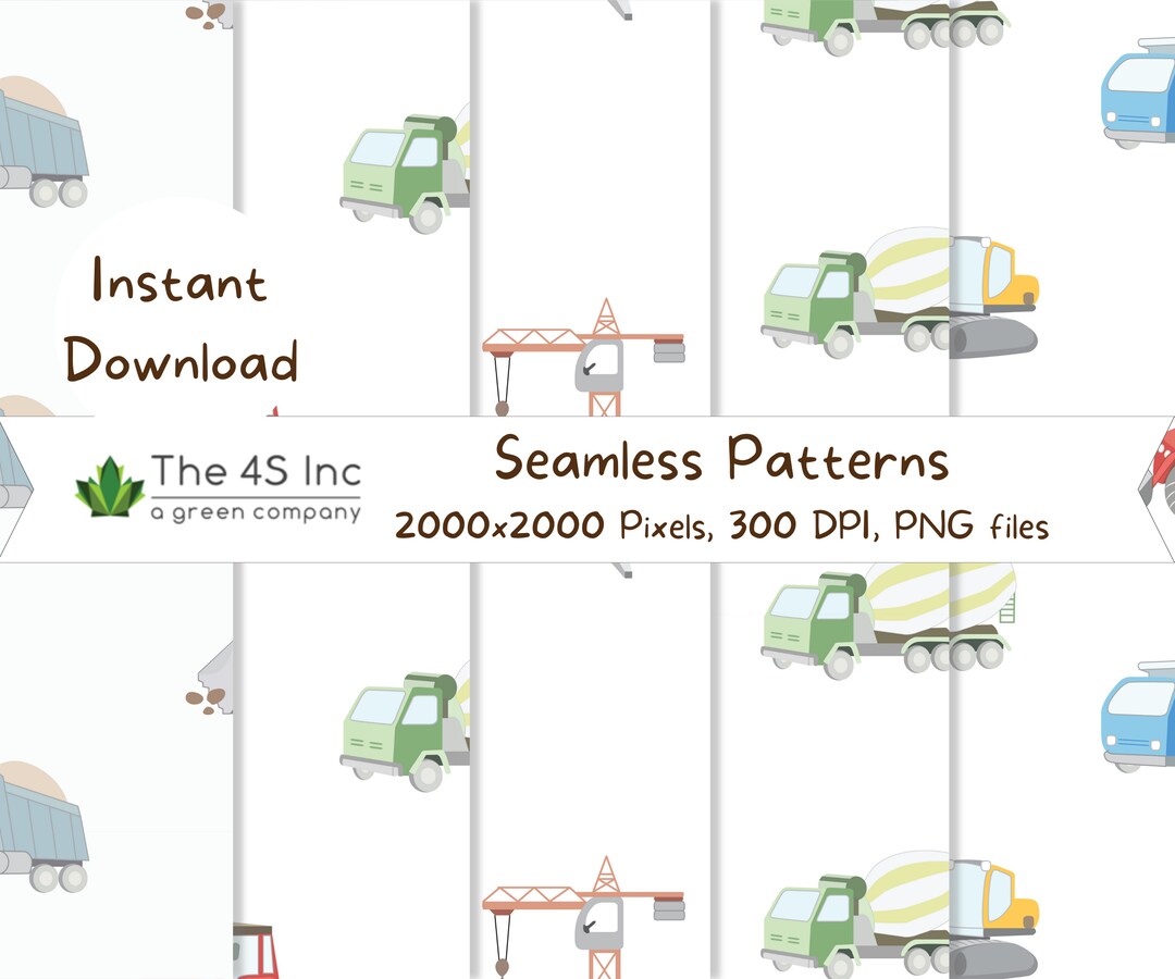 5 Vehicle Inspired Seamless Pattern, Digital Seamless Pattern for ...
