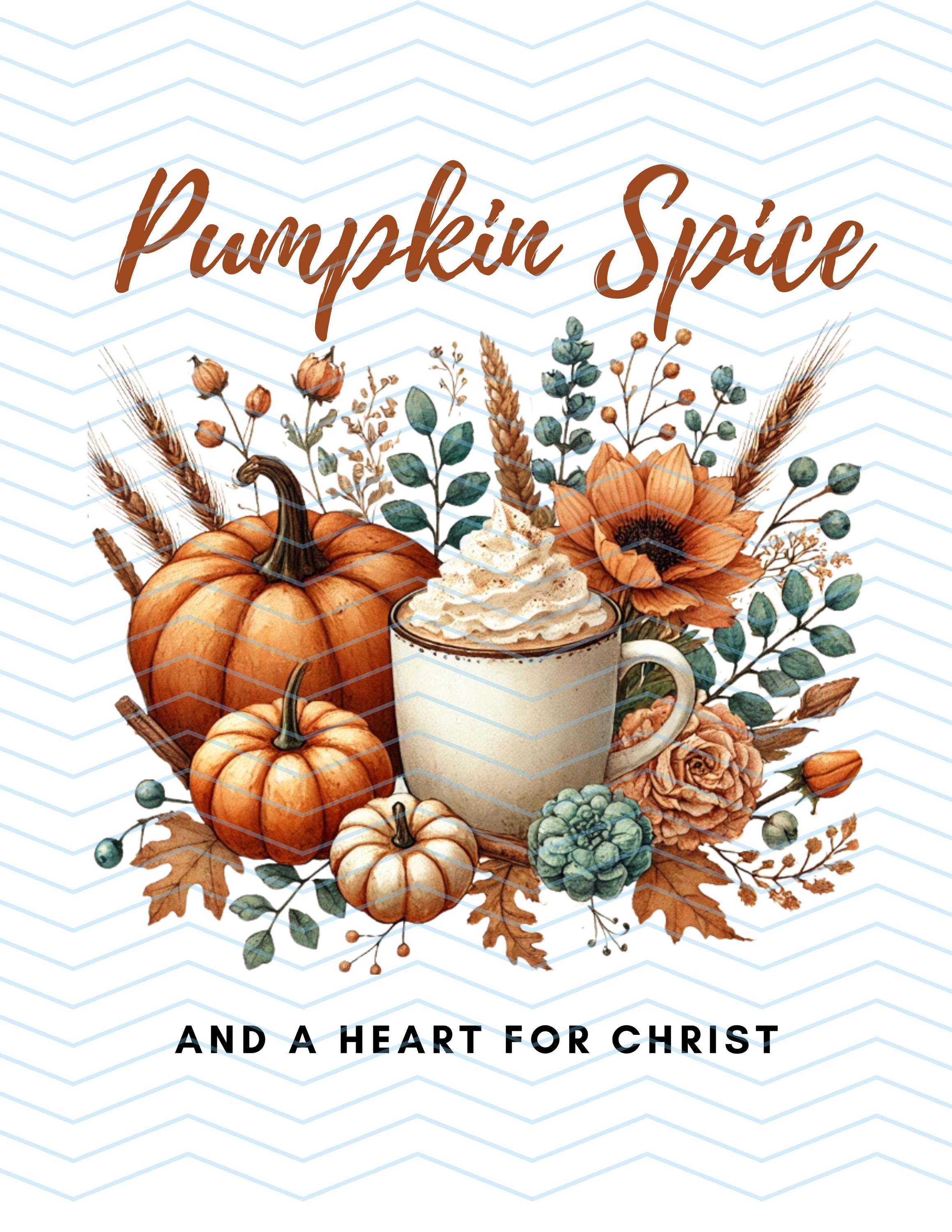 Fall PNG Floral Pumpkin Spice Heart for Christ Sublimation Designs Boho ...