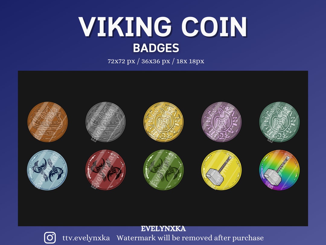 Viking Bit Badges & Sub Badges for Twitch / Viking Coin Badges - Etsy