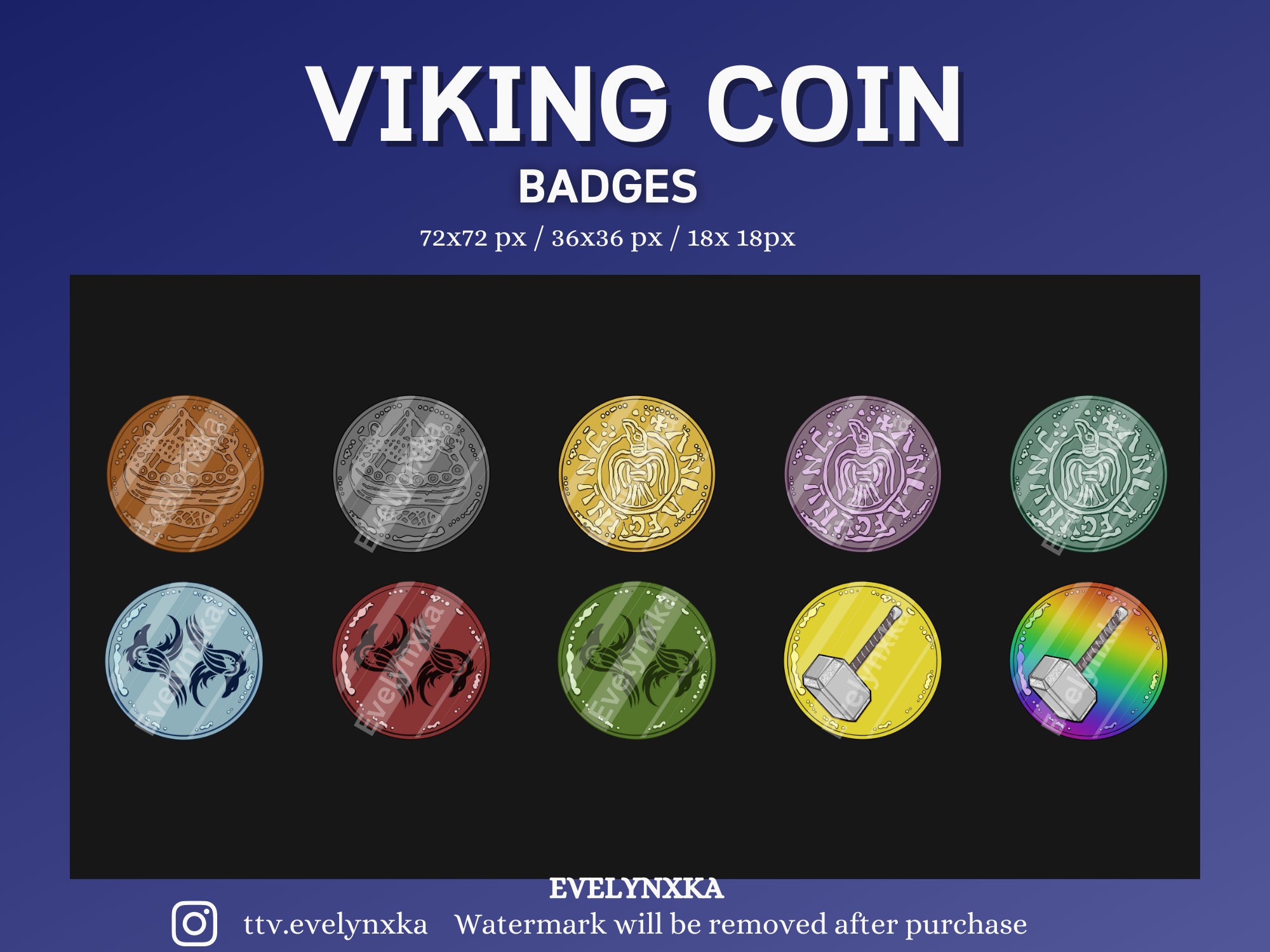 Viking Bit Badges & Sub Badges for Twitch / Viking Coin Badges - Etsy