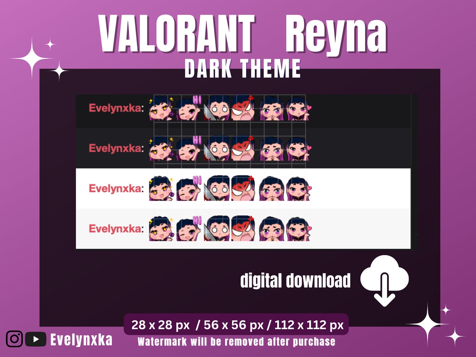 Cute Valorant Reyna Emote / Valorant Emote / Chibi Emote / Twitch Emote ...