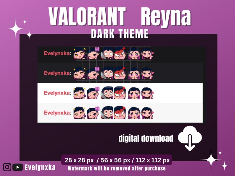 Cute Valorant Reyna Emote / Valorant Emote / Chibi Emote / Twitch Emote ...