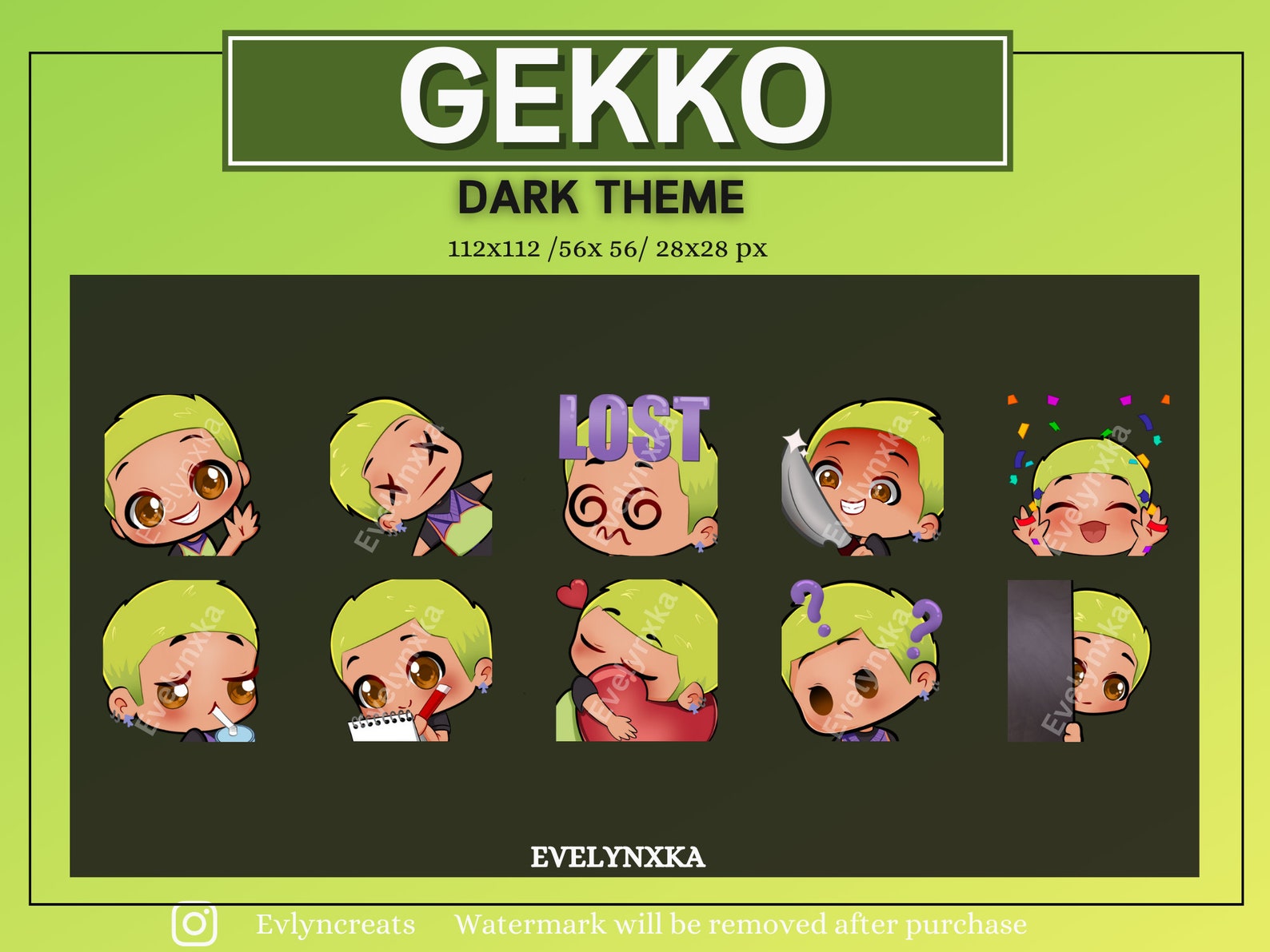 10x Cute Gekko Emotes Valorant Twitch , Discord and Youtube / Gekko ...