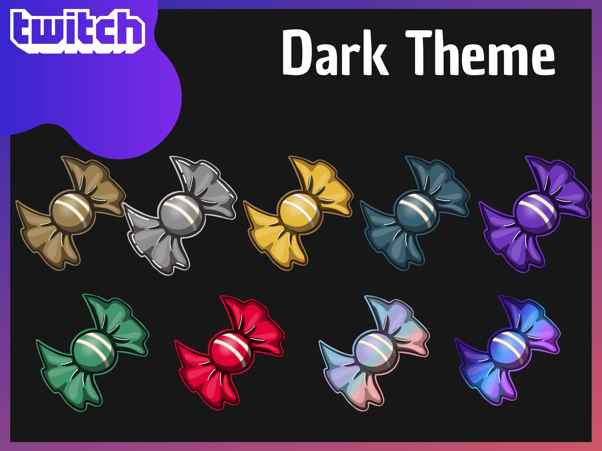 CANDY Sub Badges / Twitch Badge / Sub Badge / Sub Emote / Halloween ...