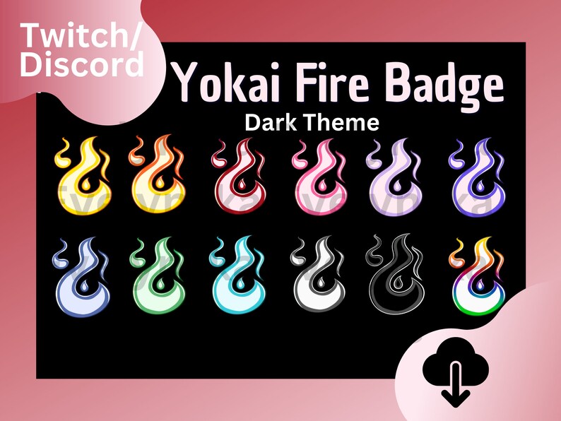 Yokai Fire Twitch Sub Badges / Twitch Emote / Fire Emote / - Etsy.de