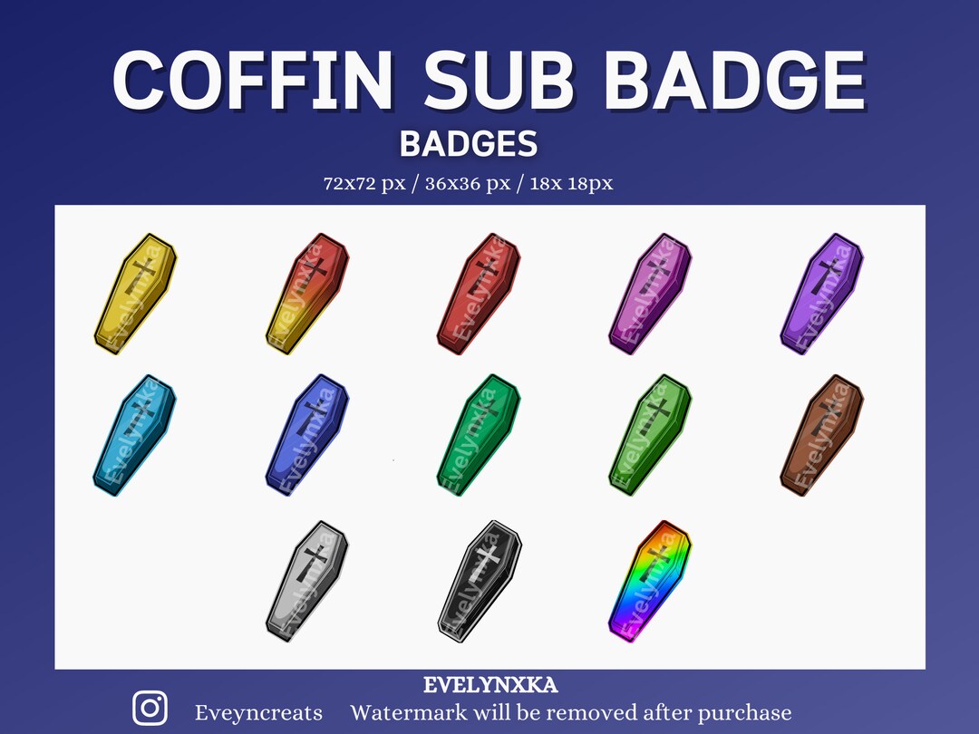 13 Coffin Sub Badges / Coffin Twitch Sub Badges / Coffin Bit Badges ...
