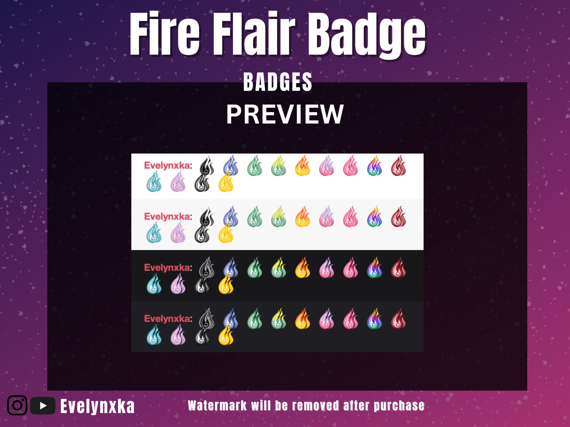 Fire Flair SUB Badges Twitch/youtube/discord/ Twitch Bits / Stream ...