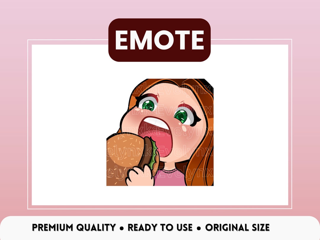 Ginger Girl Burger Emote/ Green Eyes Red Hair Eating Emote for - Etsy