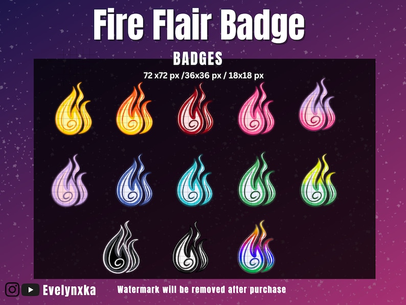 Fire Flair SUB Badges Twitch/youtube/discord/ Twitch Bits / Stream ...