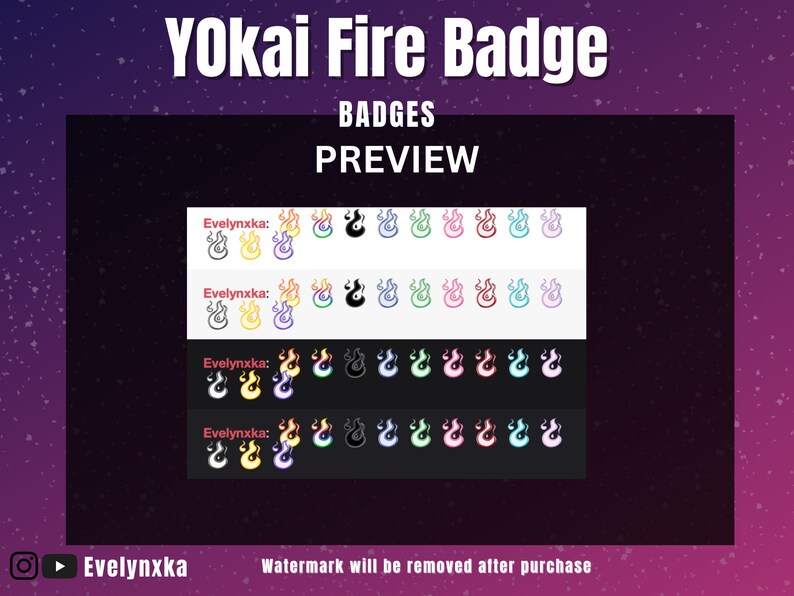 Yokai Fire Twitch Sub Badges / Twitch Emote / Fire Emote / Twitch Sub ...