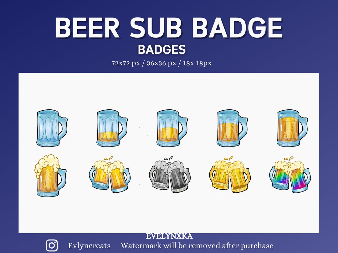 Beer Sub Badge / Fresh Beer Sub Badge / Beer Bit Badge for Your Stream ...