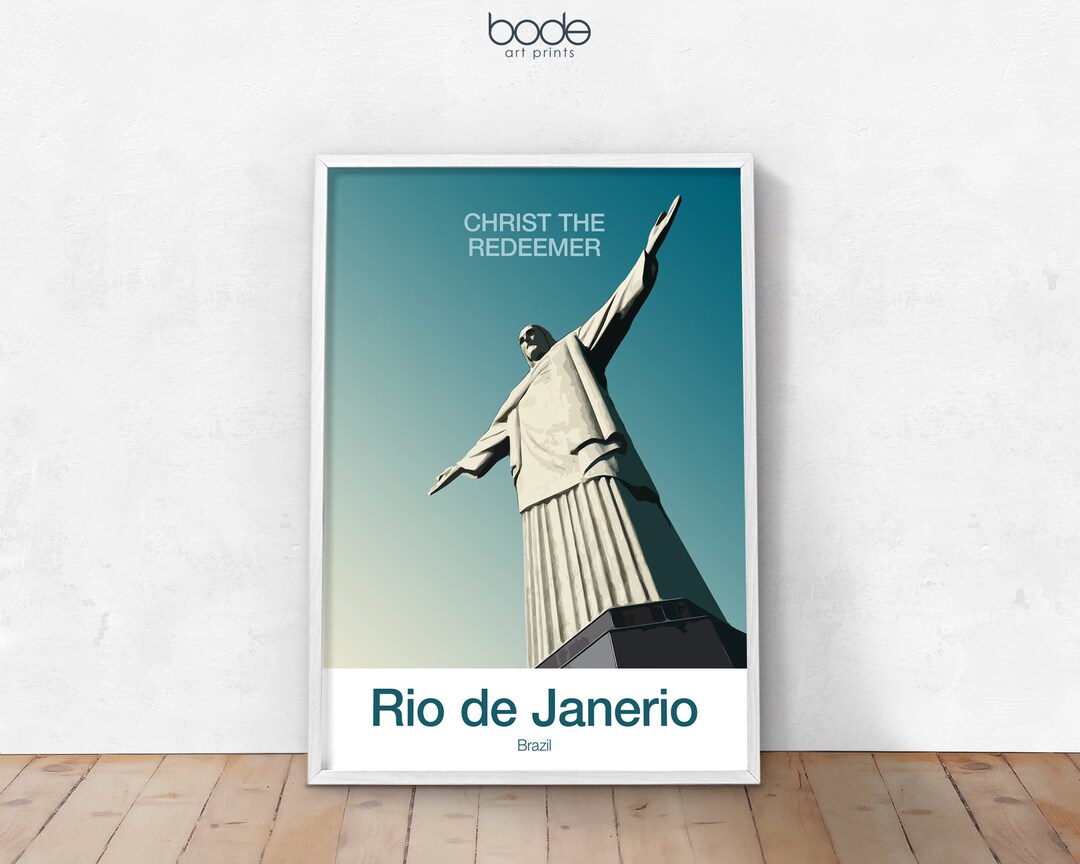 Christ the Redeemer Print Brazil Wall Art Graphic Poster - Etsy