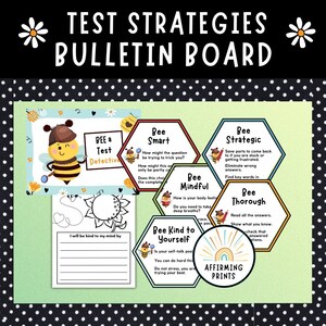 Bee Themed Test Encouragement, Testing Strategies Poster, Bee Treat Tag ...