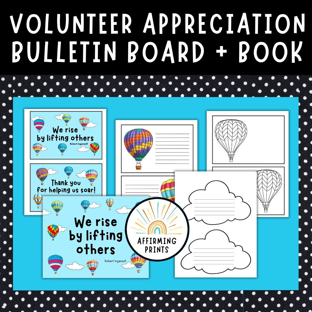 Hot Air Balloon Teacher Appreciation Book, Bulletin Board (PDF Pattern ...