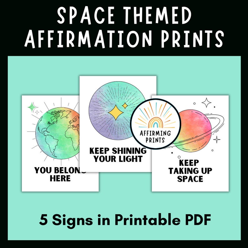 Space Themed Posters, Classroom Affirmations, Digital Downloads, Space ...