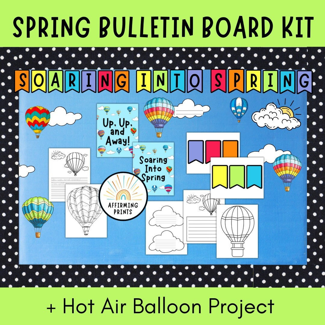 Spring Bulletin Board Kit, Hot Air Balloon Craft, Hot Air Balloon ...